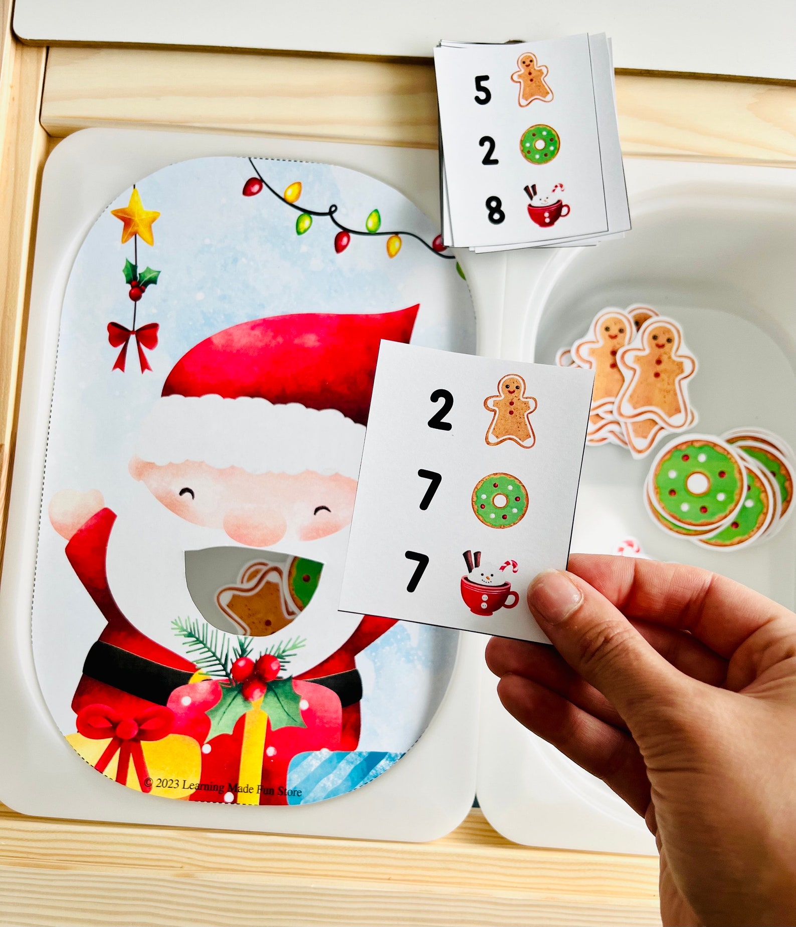 Feed Santa Flisat Insert, Christmas Counting Activity, Printable ...