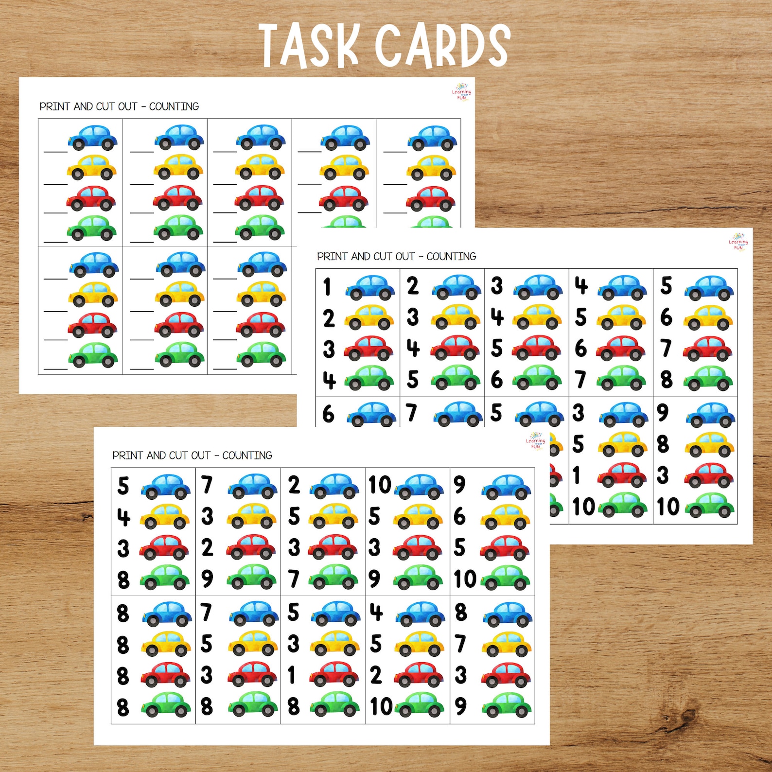 Cars Counting Flisat Insert, Garage Learning Game (digital Download) - Etsy