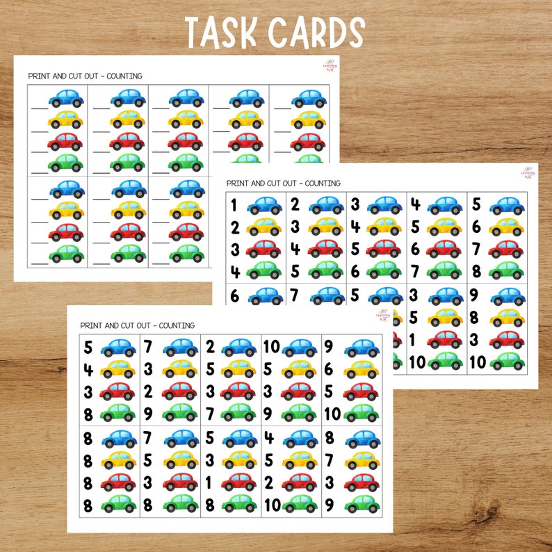 Cars Counting Flisat Insert, Garage Learning Game (digital Download) - Etsy