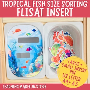 Tropical Fish Size Sort, Printable Flisat Insert, Trofast Insert ...