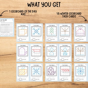 Winter Geoboard Task Cards, Winter Unit Activity Mats, Preschool ...