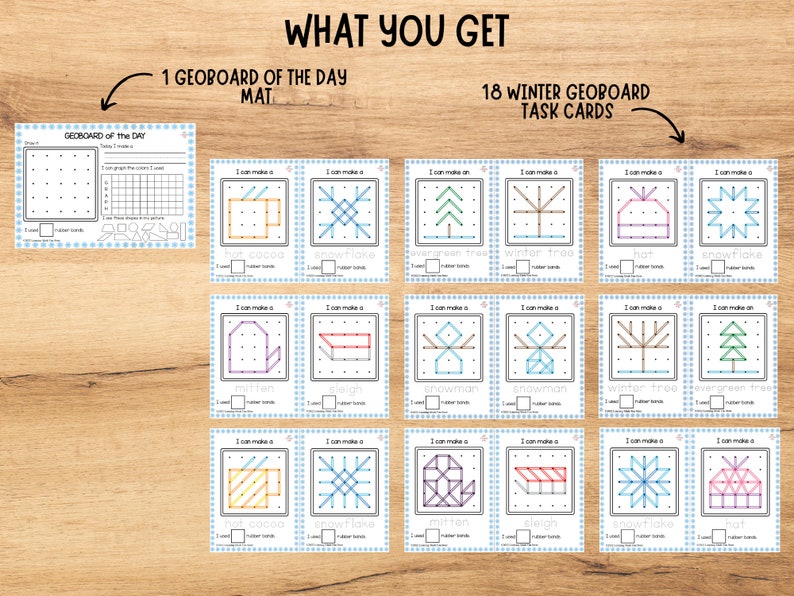 Winter Geoboard Task Cards Winter Unit Activity Mats - Etsy