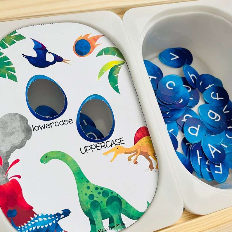 Dinosaur Eggs Alphabet Sorting Flisat Insert (digital Download) - Etsy