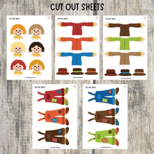 Build a Scarecrow Game: Autumn Toddler Activity, Busy Book (PDF) - Etsy