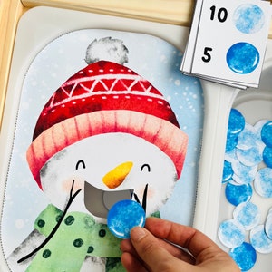 Feed the Snowman Counting, Printable Flisat Insert, Trofast Insert ...