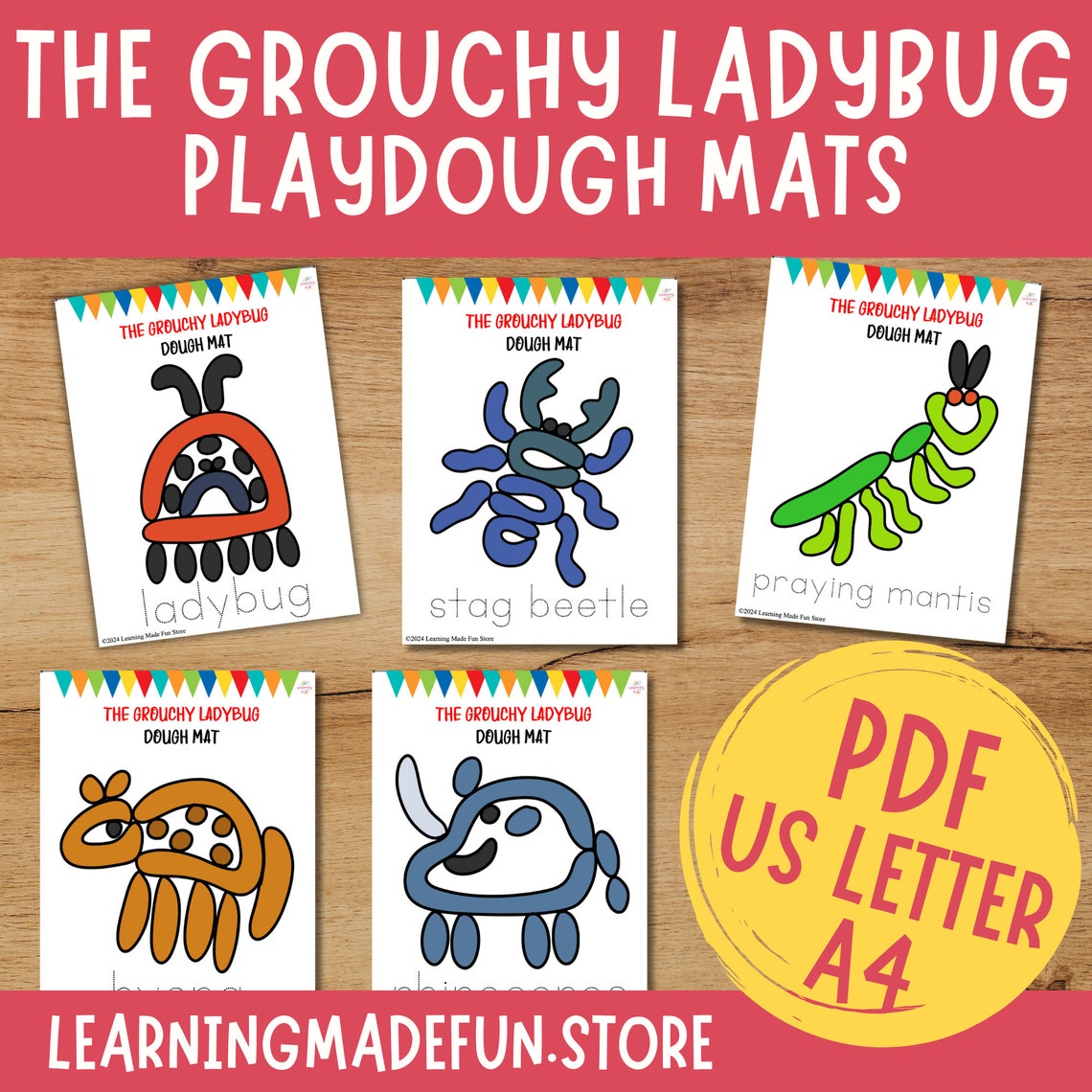 The Grouchy Ladybug Play Dough Mats: Toddler Activity (PDF) - Etsy