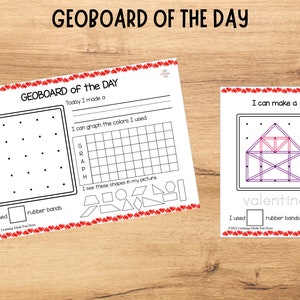 Valentines Day Geoboard Task Cards, Activity Mats, Preschool Centers ...
