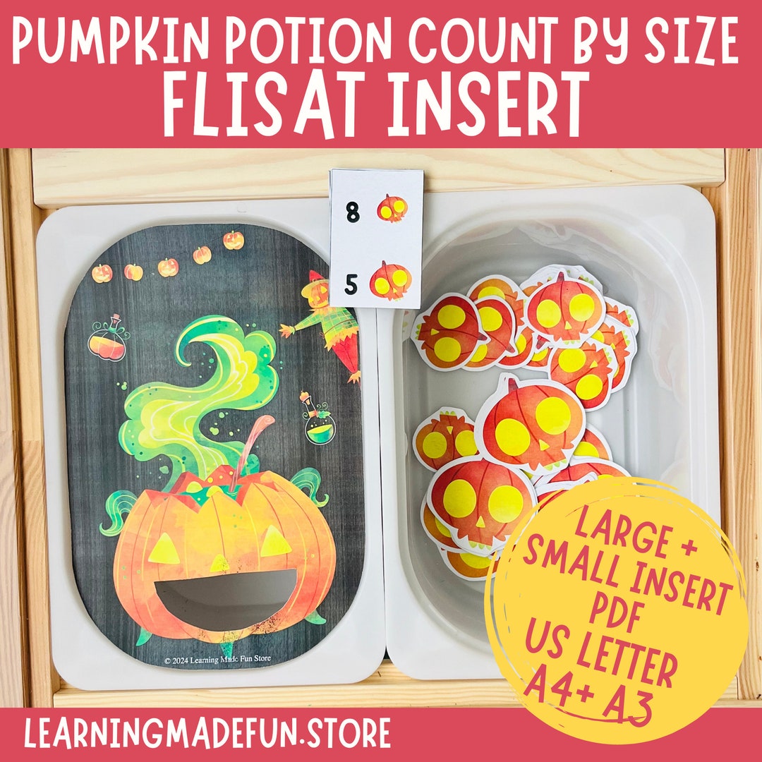 Halloween Pumpkin Potion Flisat Insert, Size Sorting (printable) - Etsy