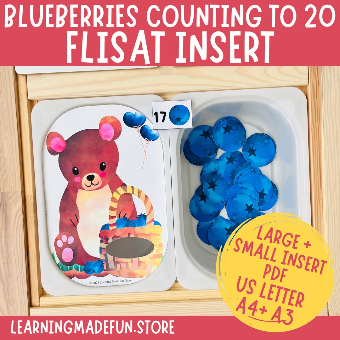 Blueberries Counting, Printable Flisat Insert, Trofast Insert ...