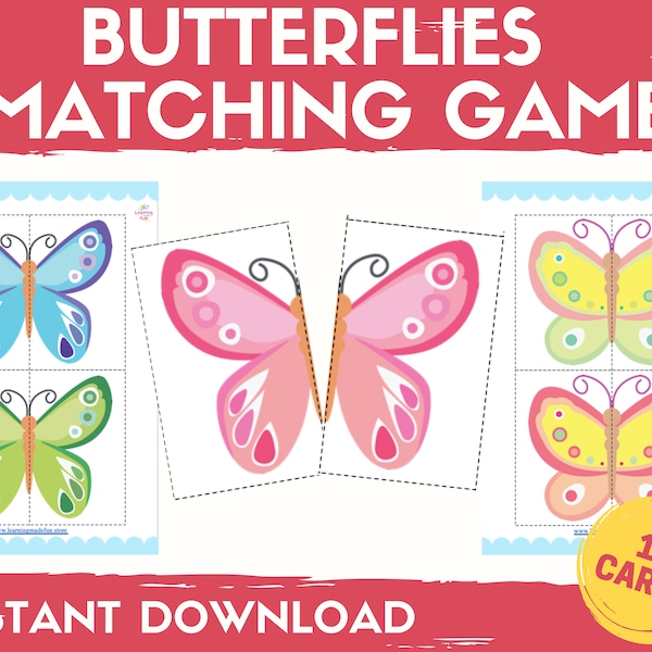 Butterfly Matching Game - Etsy