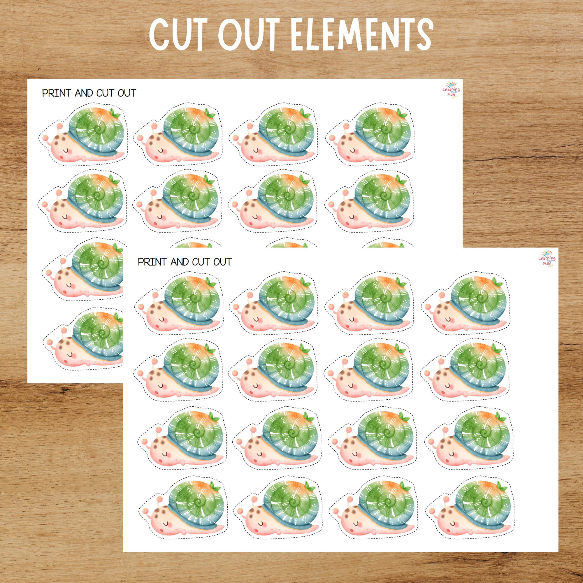 Spring Snails Counting to 20, Printable Flisat Insert, Trofast Insert ...