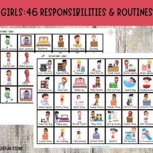 Chore Chart Kids, Daily Routine, Printable Rhythm Chart, Daily ...