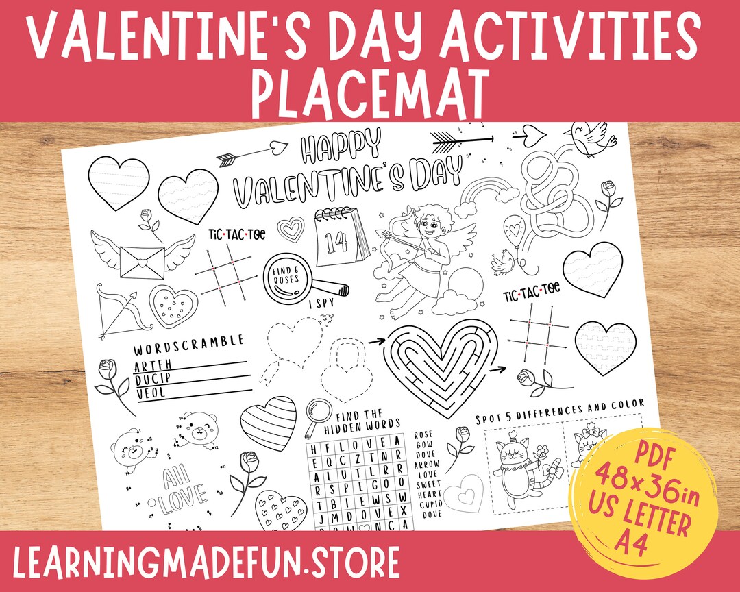 Giant Valentine's Day Coloring Poster, Valentines Coloring Page ...
