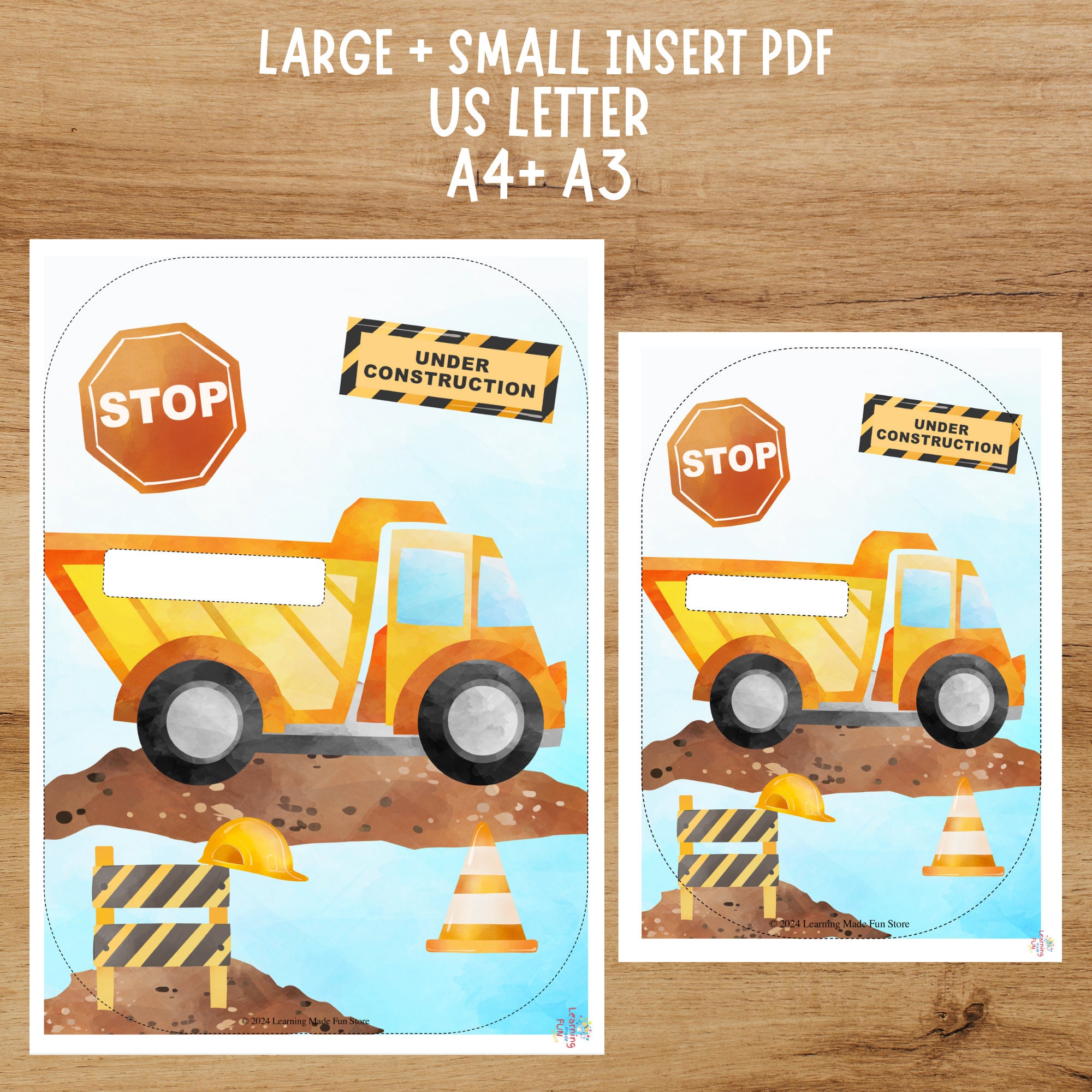 Construction Truck Counting Flisat Insert, Preschool Pretend Play ...