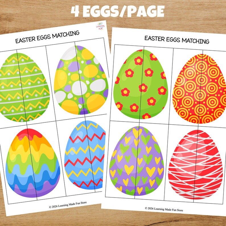 Printable Easter Egg Matching Game | Toddler Color Recognition Activity ...