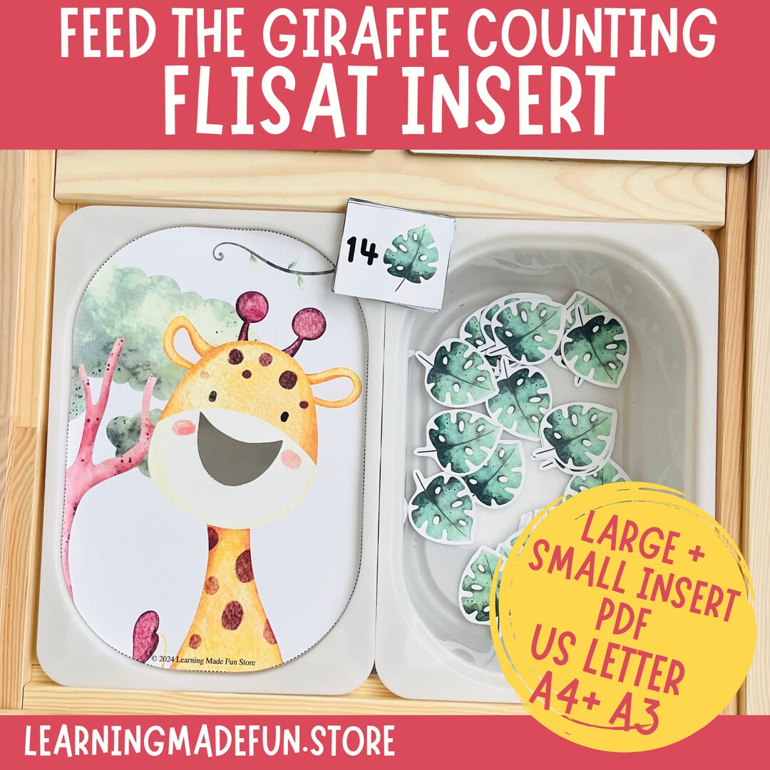 Giraffe Counting Flisat Insert: Safari Sensory Table (printable) - Etsy