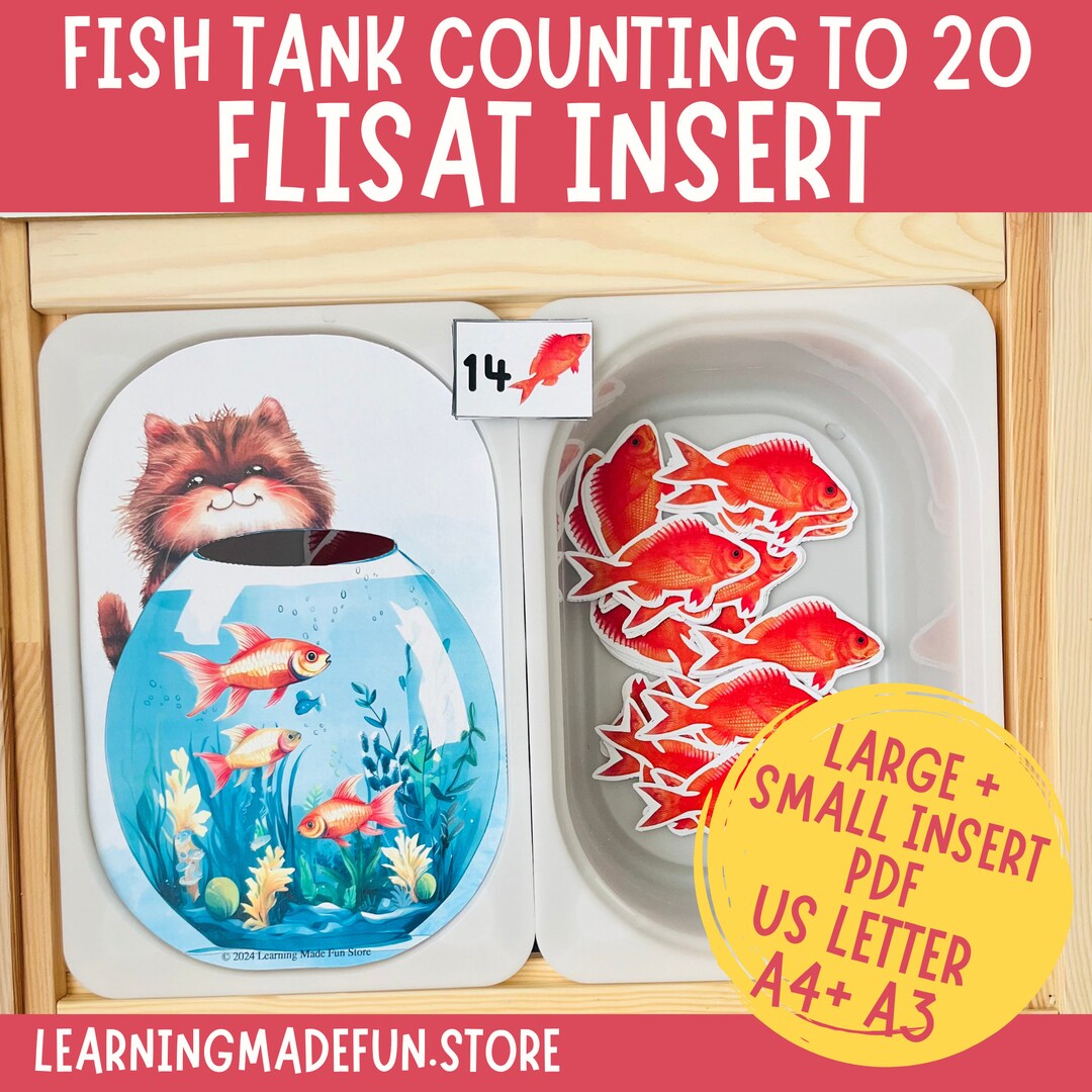 Fish Tank Counting to 20, Printable Flisat Insert, Trofast Insert ...