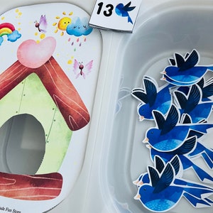 Birds Count to 20, Printable Flisat Insert, Trofast Insert, Preschool ...