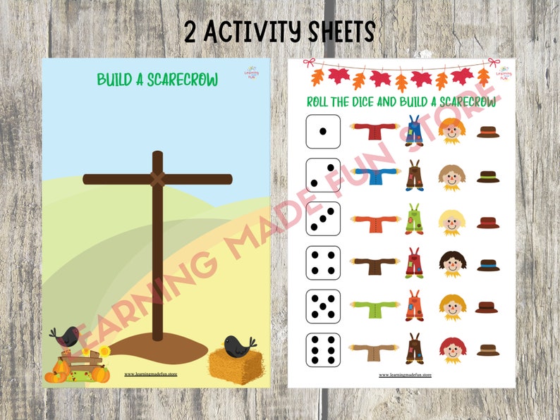 Build a Scarecrow Game: Autumn Toddler Activity, Busy Book (PDF) - Etsy