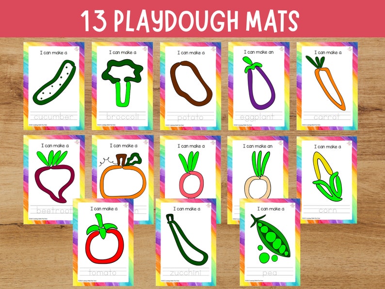 Vegetables Play Dough Mats: Montessori Toddler Activities (digital ...