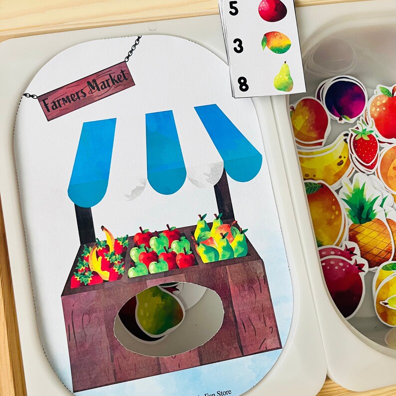 Fruits Market Counting, Printable Flisat Insert, Trofast Insert ...