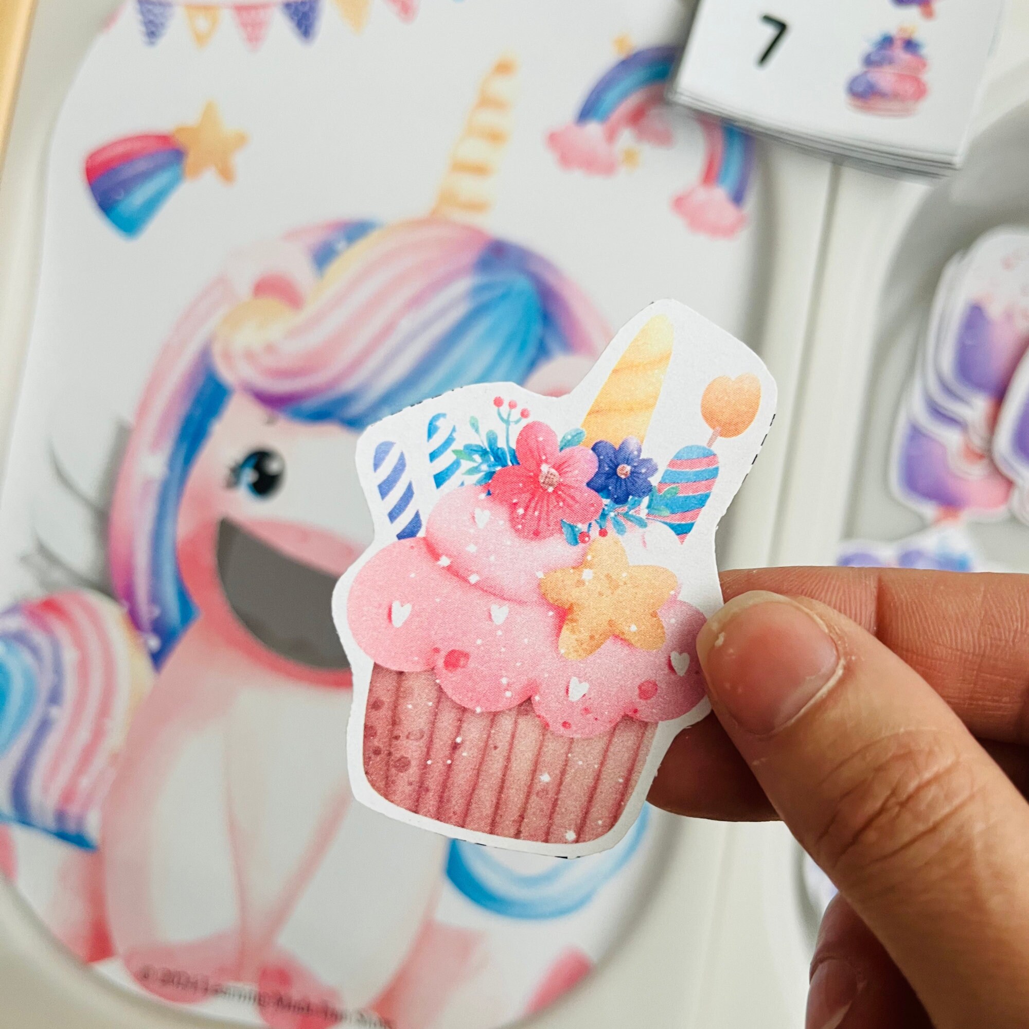 Feed the Unicorn Counting Cards: Flisat Insert Printable (digital ...