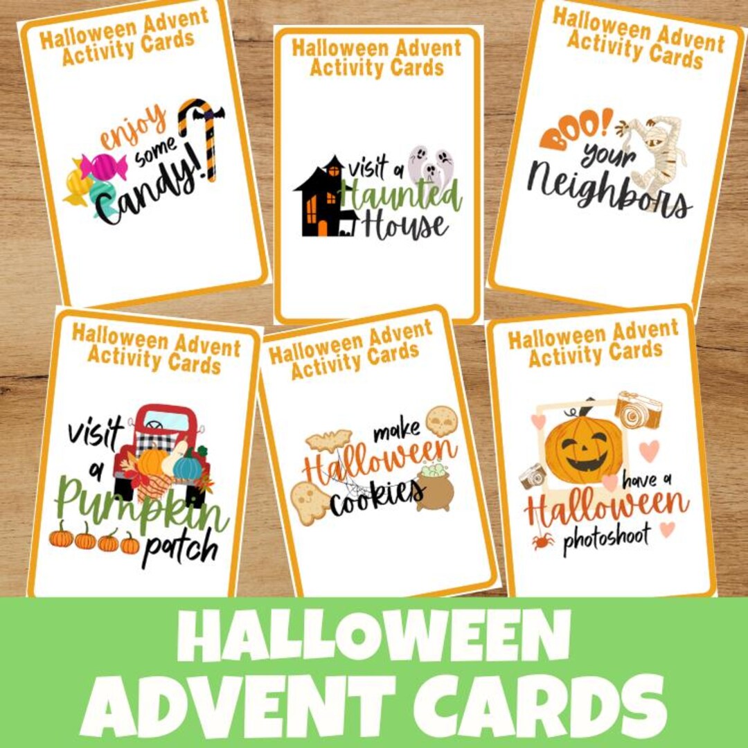 Halloween Activity Cards for Kids, Printable Countdown Calendar (PDF ...