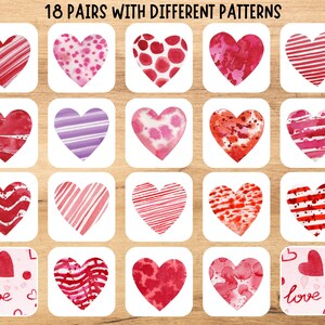 Valentine's Day Memory Game, Matching Games, for Toddlers, Preschool ...