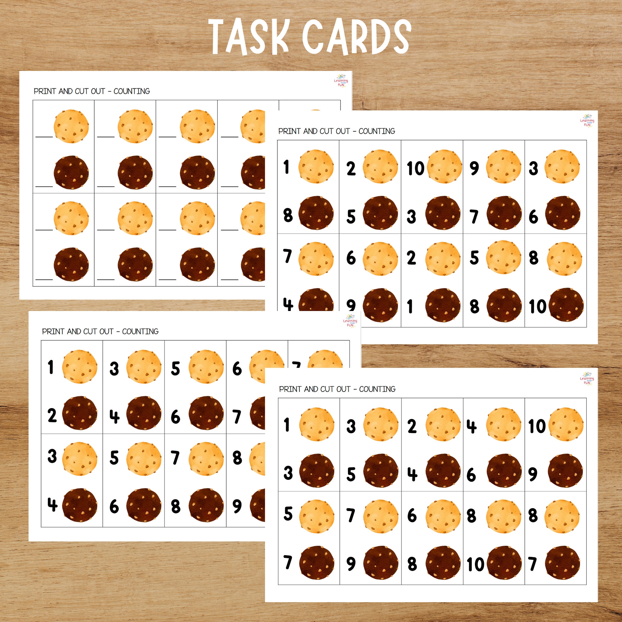 Cookies Counting, Printable Flisat Insert, Trofast Insert, Preschool ...