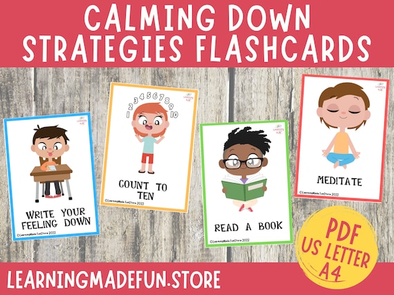 Calm Down Strategies Flashcards Coping Skills Techniques - Etsy
