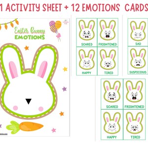 Easter Games, Bunny Emotions Feelings Games, Printable Activity Toddler ...