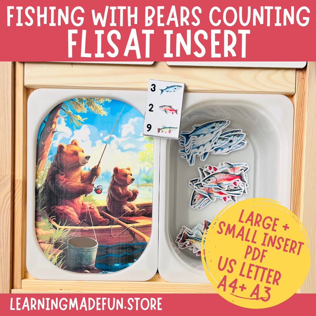Fishing With Bears Counting, Printable Flisat Insert, Trofast Insert ...