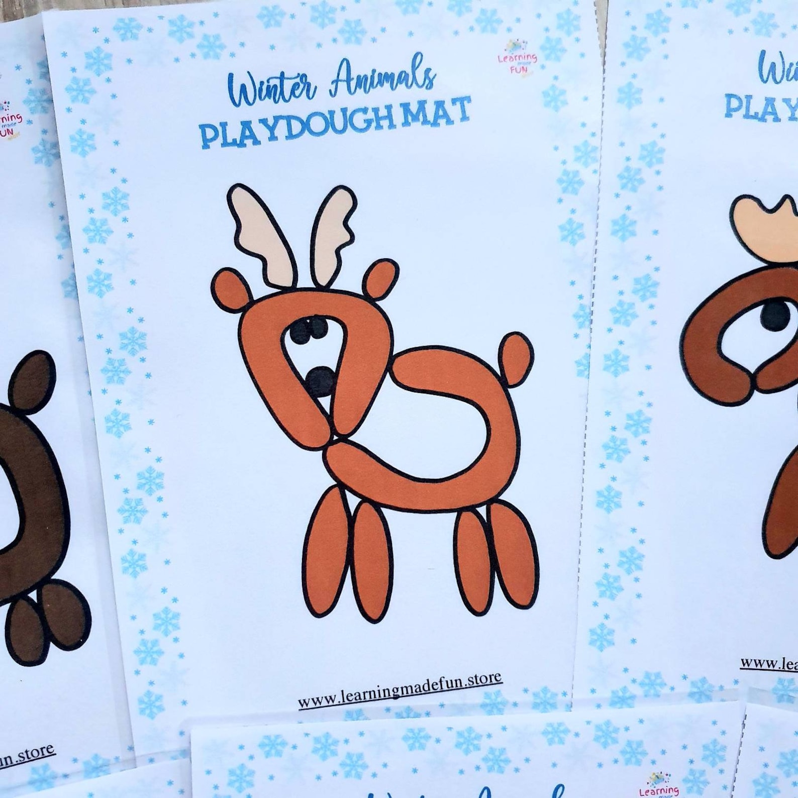 Winter Animals Play Dough Mats Printable Play Doh Toddler - Etsy