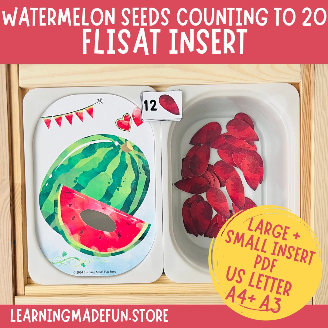 Watermelon Seeds Counting to 20, Printable Flisat Insert, Trofast ...