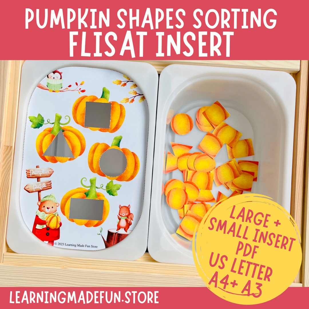 Pumpkin Shape Sorting Flisat Insert, Preschool Learning (digital ...