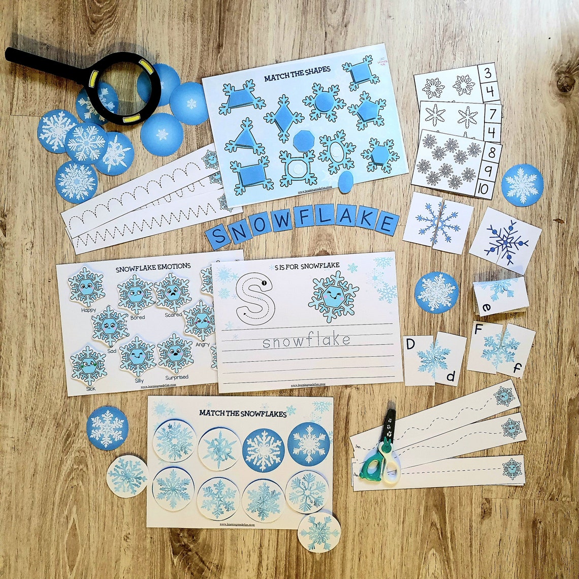 Snowflakes Unit Study Snow Printable Resources Homeschool | Etsy