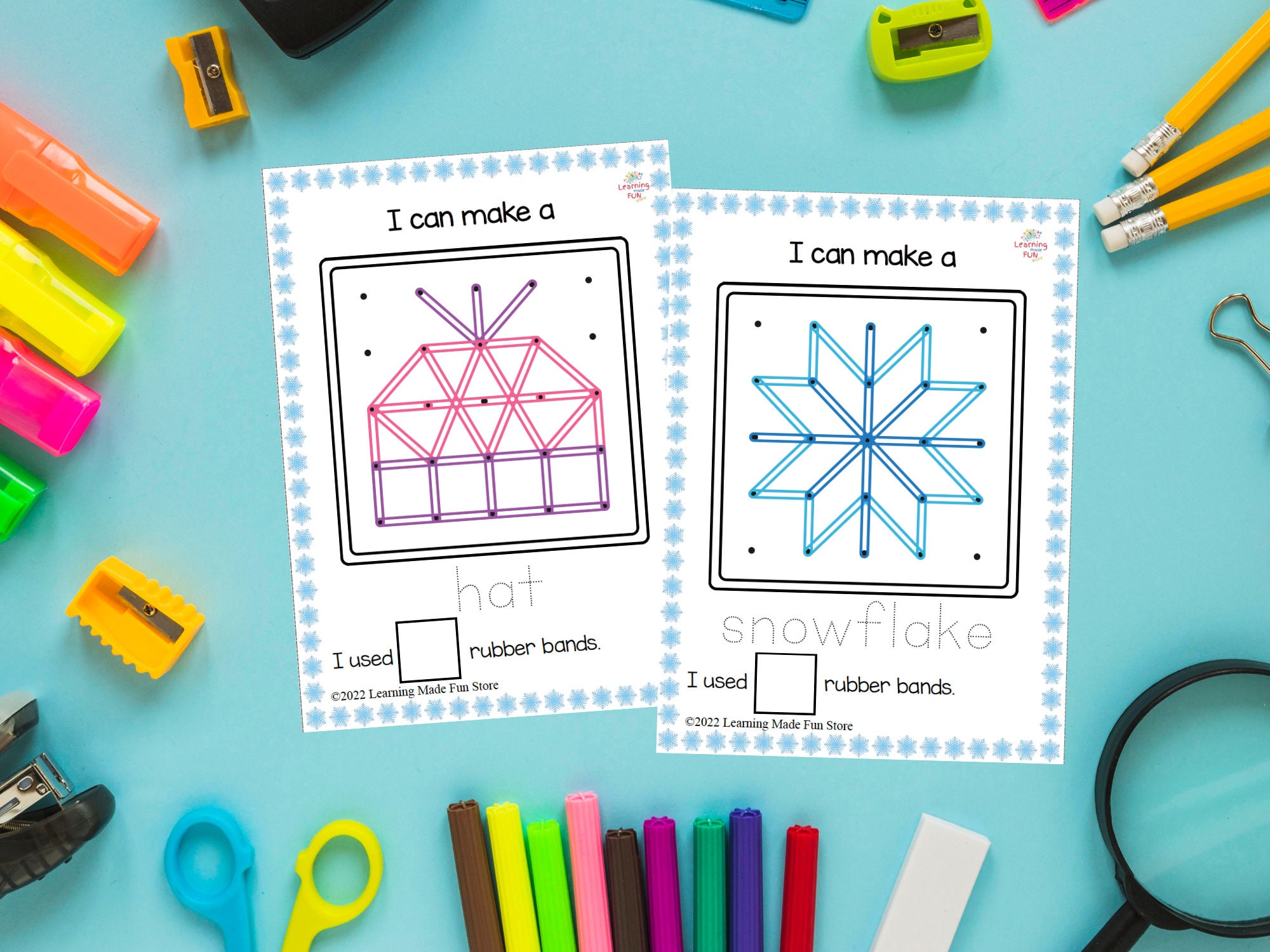 Winter Geoboard Task Cards: Fine Motor Skills Activity (digital ...