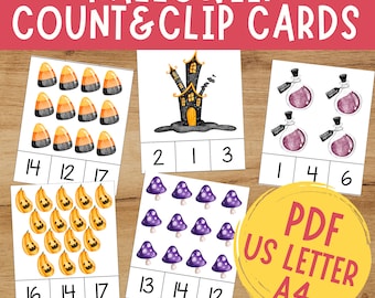 Winter Count Clip Cards Montessori Math Printable - Etsy