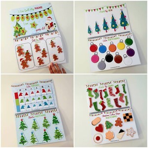 Christmas Busy Book, Learning Binder, Preschool Learning Activities ...