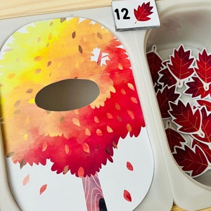 Fall Leaves Counting to 20, Printable Flisat Insert, Trofast Insert ...