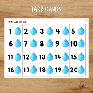 Spring Rain Counting, Printable Flisat Insert, Trofast Insert ...