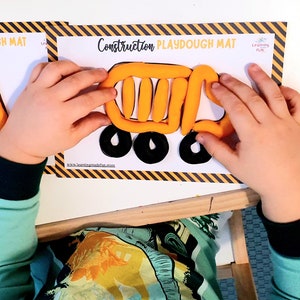 Construction Play Dough Mats, Printable Play Doh Toddler Activities ...