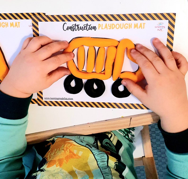 Construction Play Dough Mats: Fine Motor Toddler Activity (PDF) - Etsy