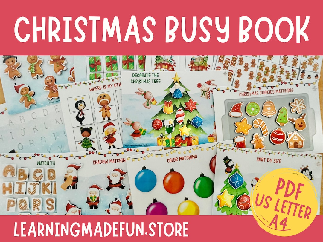 Christmas Busy Book Printable, Busy Book for Toddler, Christmas Busy ...