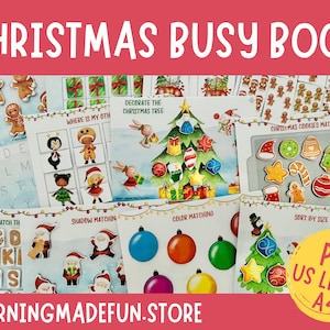 Christmas Busy Book Printable, Busy Binder for Toddlers, Christmas Busy ...