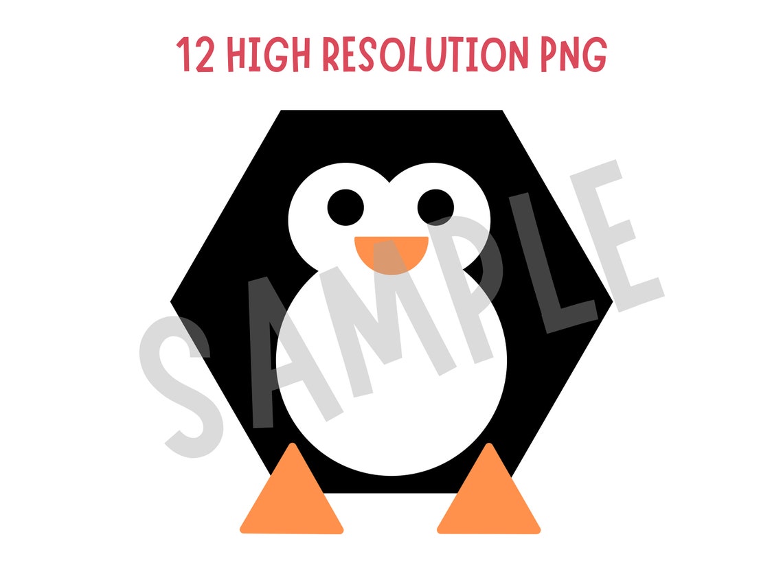 Penguin Shapes Clipart 2D Shapes Clip Art Penguins Clipart - Etsy