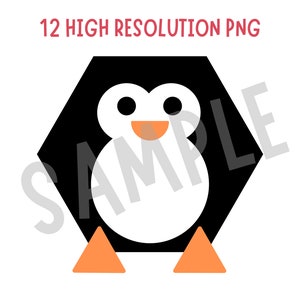 Penguin Shapes Clipart, 2D Shapes Clip Art, Penguins Clipart ...