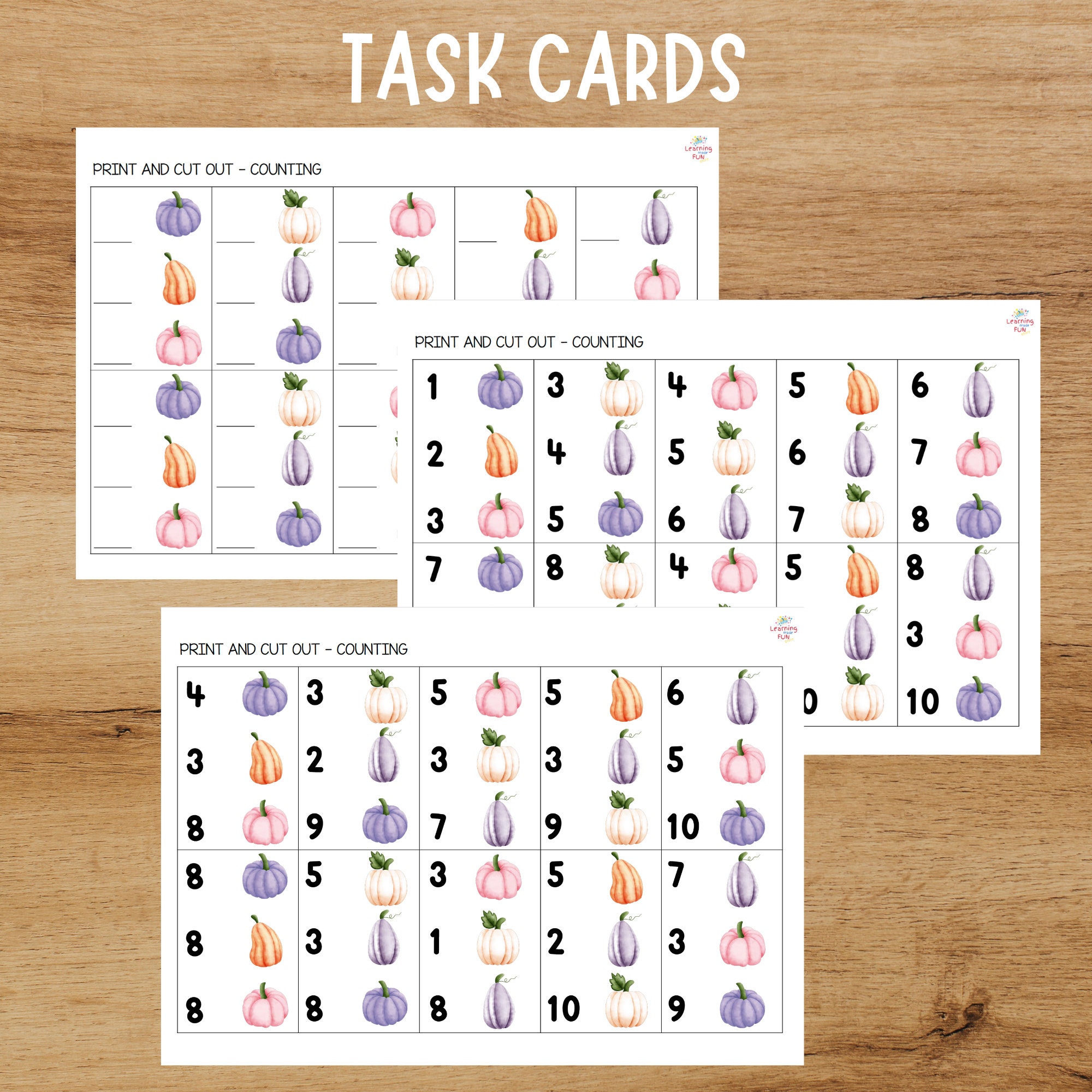 Pumpkins Counting Flisat Insert: Preschool Fall Sensory Play (digital ...