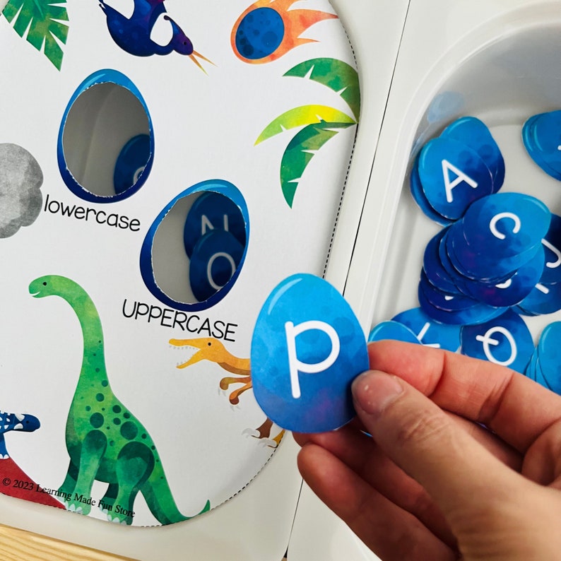 Dinosaur Eggs Alphabet Sorting Flisat Insert (digital Download) - Etsy