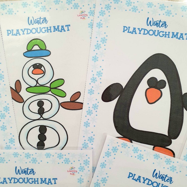 Winter Play Dough Mats Printable Play Doh Toddler Activities - Etsy